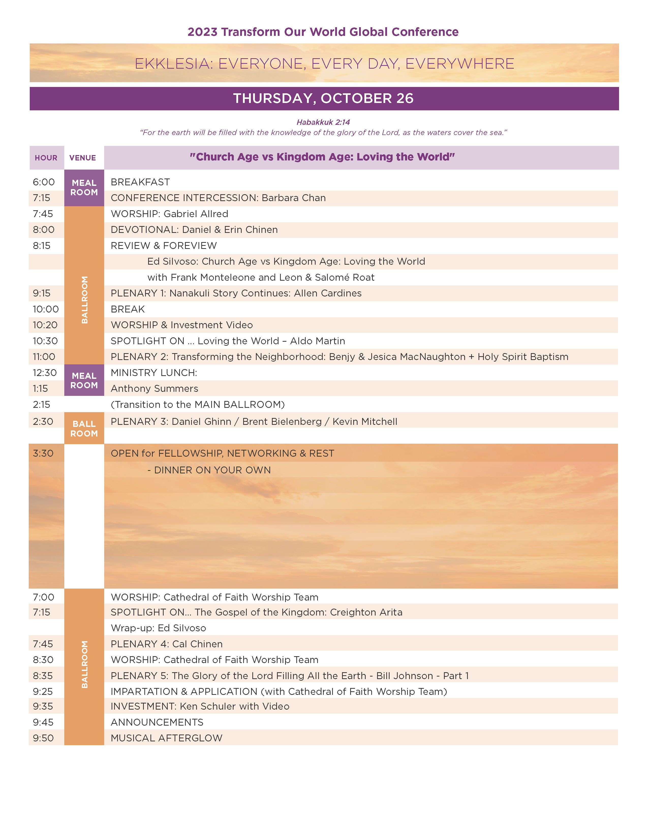 TOW 2023 Global Conference – Transform Our World